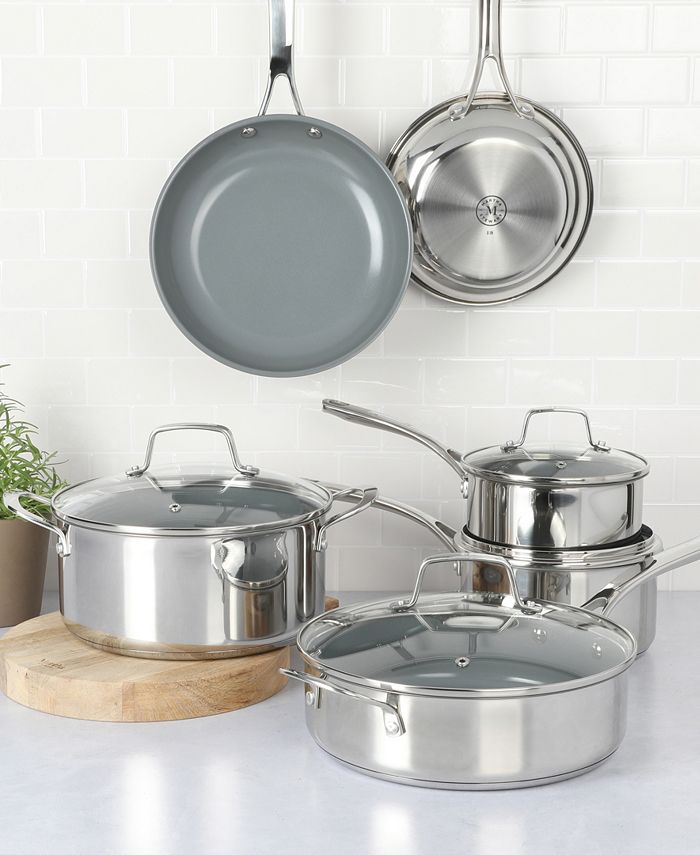Martha Stewart Collection Delaroux Stainless Steel 10 Piece Cookware ...
