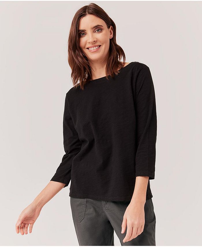 Pact Organic Cotton Relaxed Slub Boatneck Top - Macy's