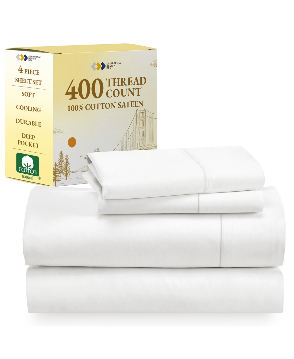 Click here for Soft Cotton Sheet Set - 400 Thread Count 100 Cotto... prices