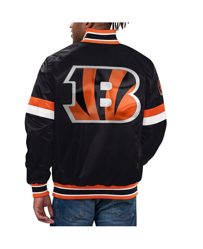 Starter Men's Black Cincinnati Bengals Home Game Satin Full-Snap ...