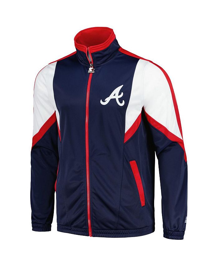 Starter Men's Navy Atlanta Braves Lead Runner Full-Zip Jacket - Macy's