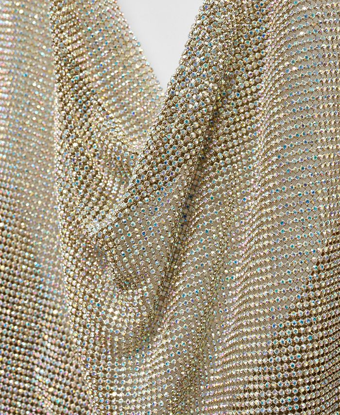 MANGO Women's Crystal Mesh Dress - Macy's