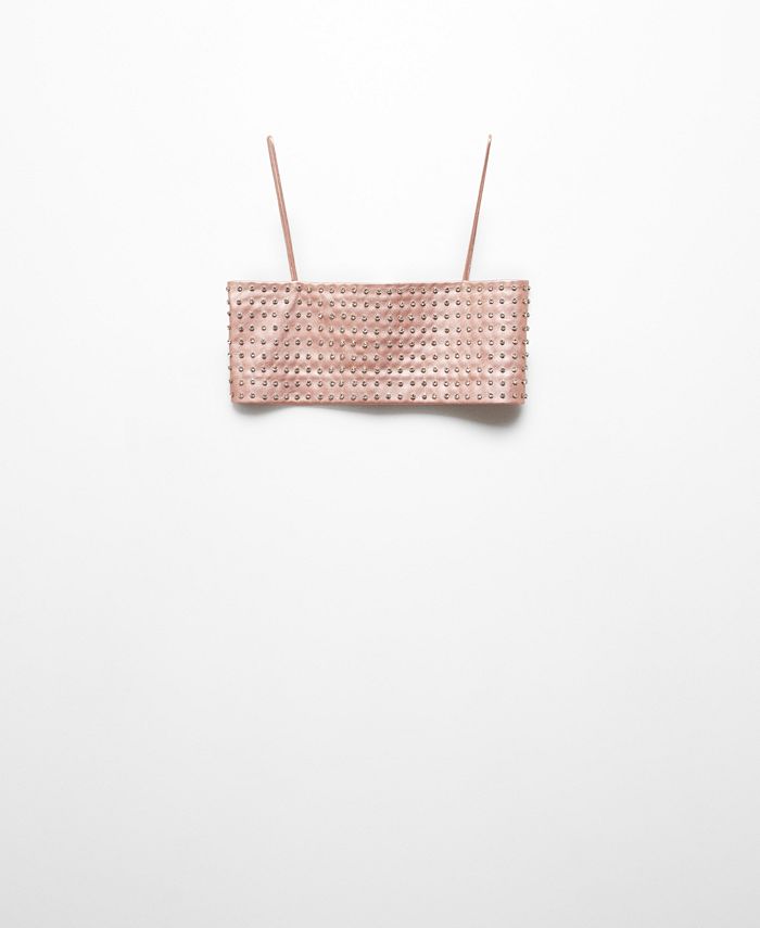 MANGO Women's Rhinestone Bandeau Top - Macy's