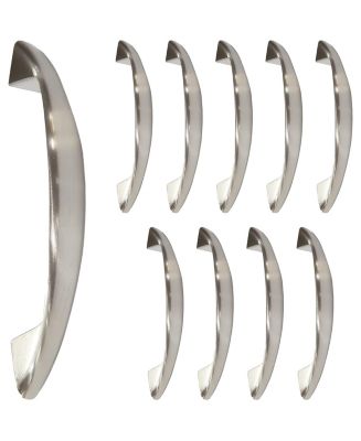 Curve Wide Footed 3 in. (76mm) Satin Nickel Drawer Pull Handles (Pack ...