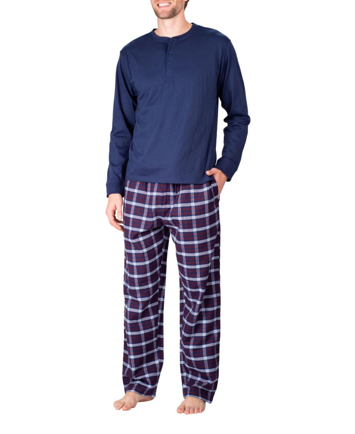 Click here for Sleep Hero Mens Flannel Pajama Set - Sailor navy a... prices