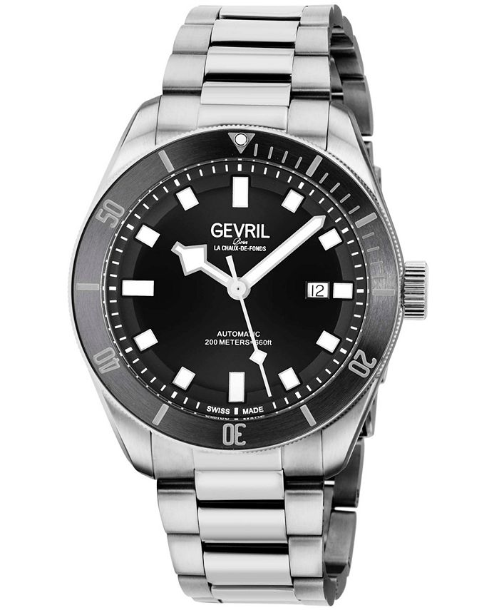 Gevril Men's Swiss Automatic Yorkville Silver-Tone Stainless Steel ...