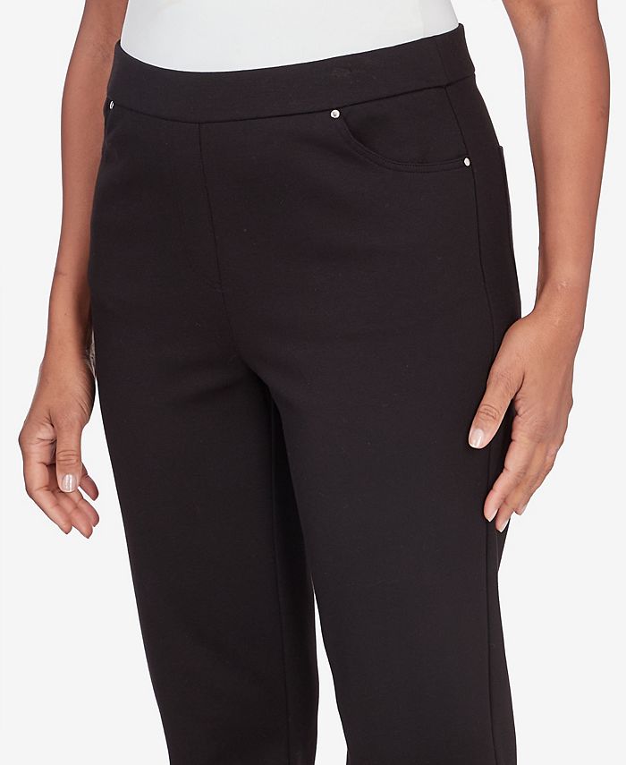 Alfred Dunner Women's World Traveler Comfort Ponte Average Length Pants ...