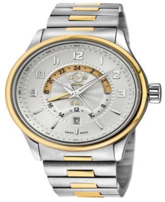GV2 by Gevril Men's Giromondo Two-Tone Stainless Steel Watch 42mm - Macy's