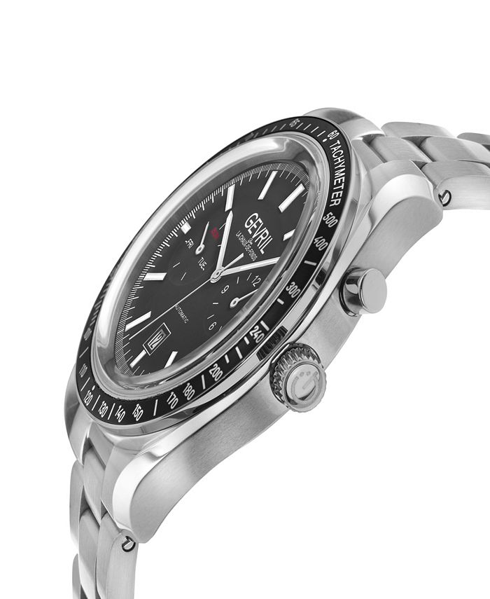 Gevril Men's Lenox Silver-Tone Stainless Steel Watch 44mm - Macy's