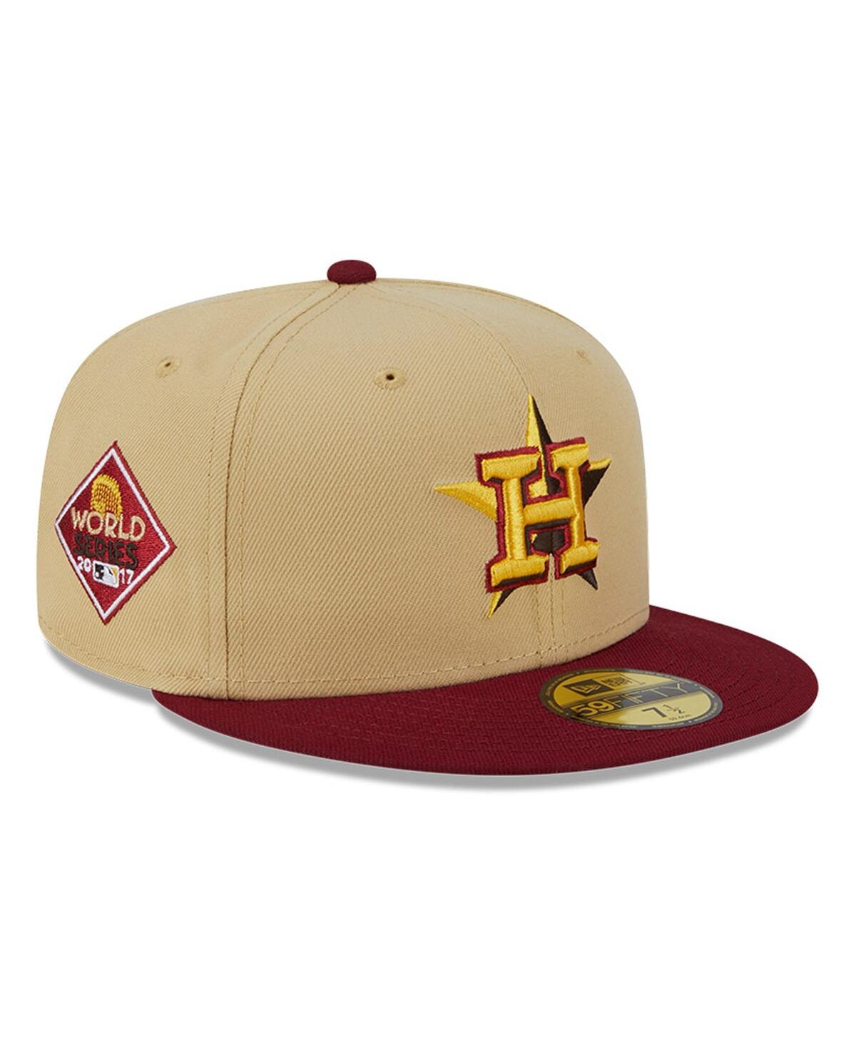 New Era Men's Vegas Gold, Cardinal Houston Astros 59fifty Fitted Hat In ...