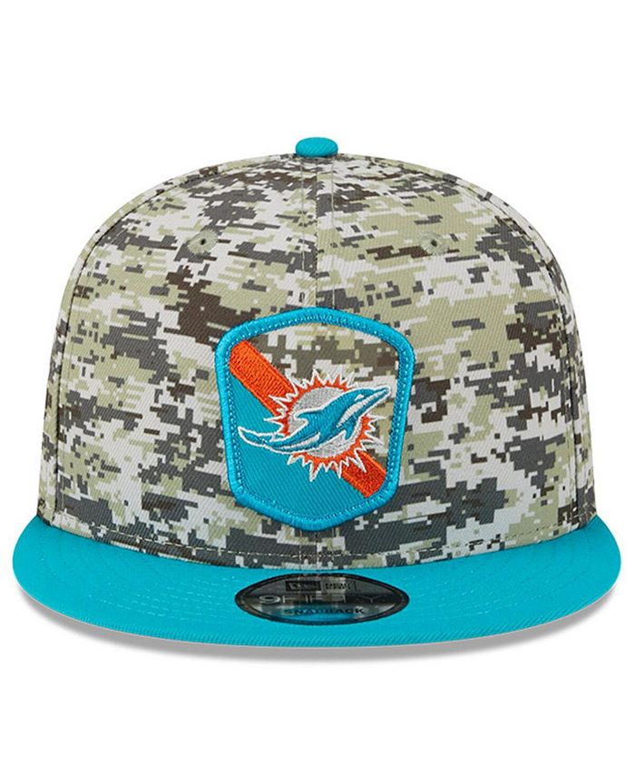 New Era Youth Boys and Girls Camo, Aqua Miami Dolphins 2023 Salute To ...