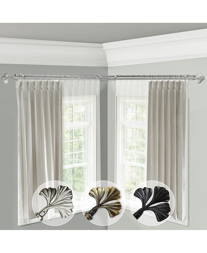Rod Desyne Fortune 13/16" Double Corner Window Curtain Rod 48-84" - Macy's