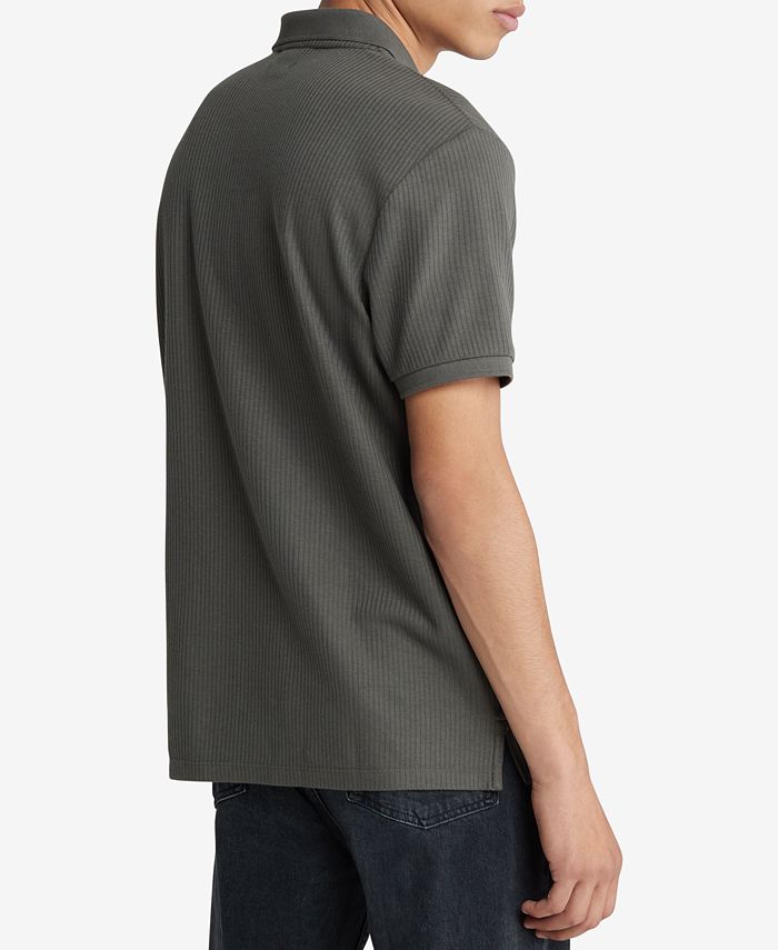 Calvin Klein Men's Regular-Fit Drop-Needle Polo - Macy's