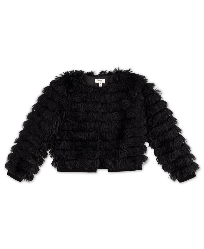 Speechless Big Girls Stripe Shag Jacket - Macy's