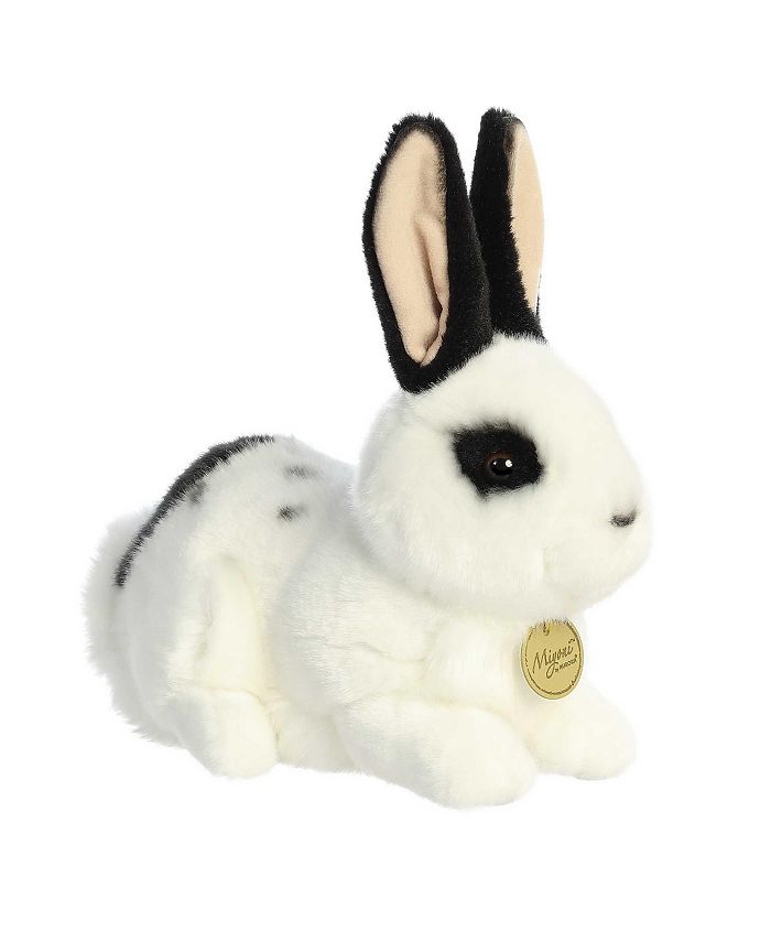 Aurora Medium Rex Rabbit Miyoni Realistic Plush Toy Black And White 11 ...