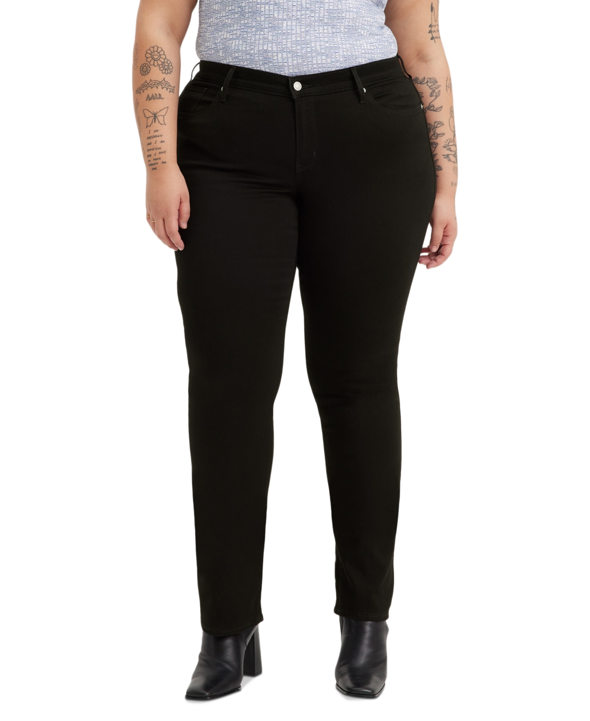 Click here for Levis Trendy Plus Size 314 Mid-Rise Shaping Straig... prices