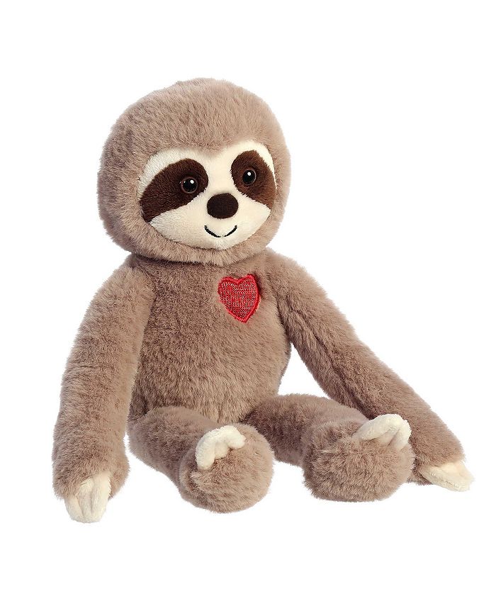 Aurora Medium Sweety Sloth Valentine Heartwarming Plush Toy Brown 12" - Macy's