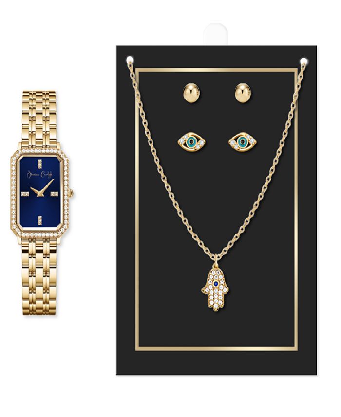 Jessica Carlyle Women's Quartz Gold-Tone Alloy Watch 20mm Gift Set - Macy's