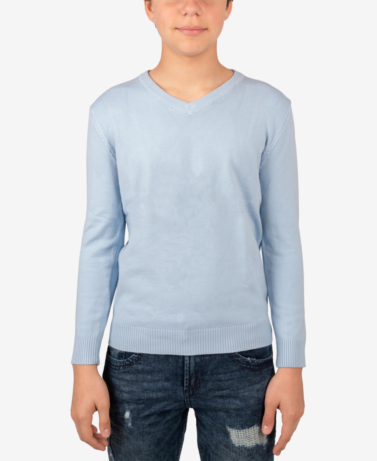Click here for Xray Boys Basic V-Neck Sweater - Powder blue prices