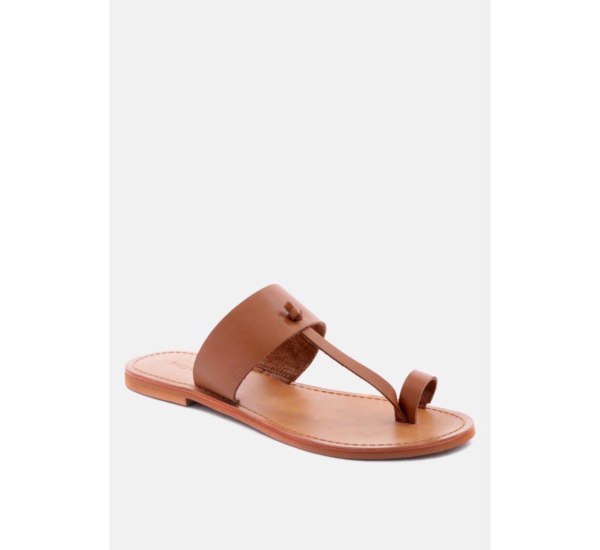 Click here for Womens Leona Thong Flat Sandals - Tan prices