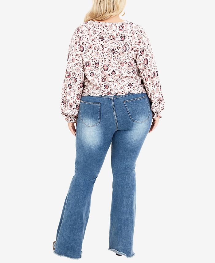 AVENUE Plus Size Mylah Shirred V-neck Top - Macy's