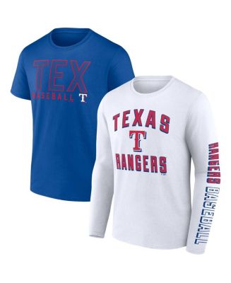 Men's Fanatics Royal, White Texas Rangers Two-Pack Combo T-shirt Set ...