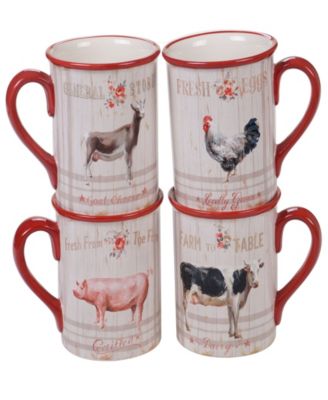 Certified International Farmhouse Mugs, Set of 4 - Macy's