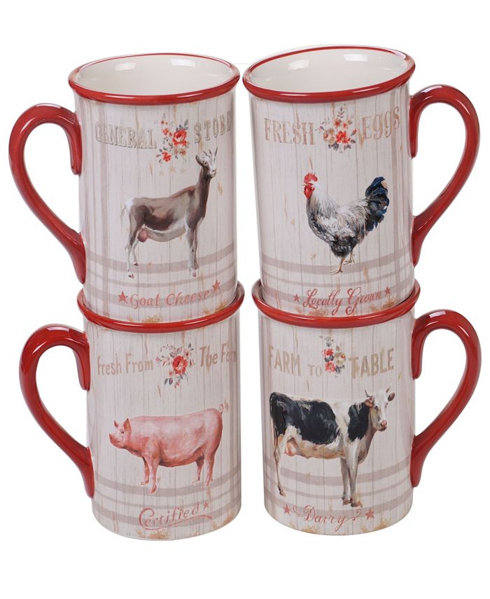 Certified International Farmhouse Mugs, Set of 4 - Macy's