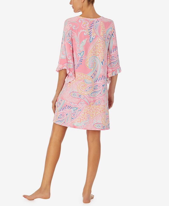 Ellen Tracy Womens 3 4 Sleeve Short Nightgown Macys