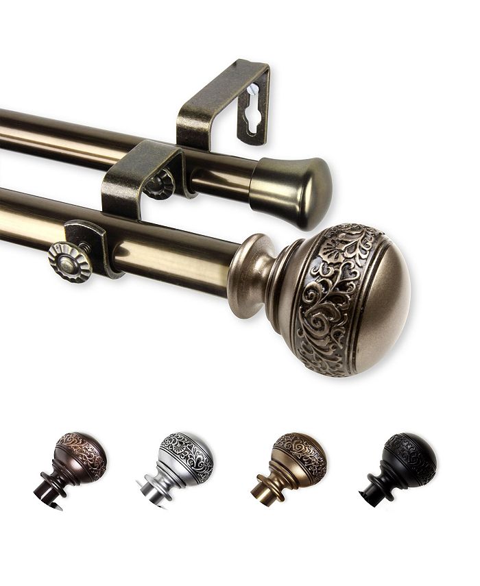 Rod Desyne Naomi 13/16" Double Curtain Rod 66-120" - Macy's