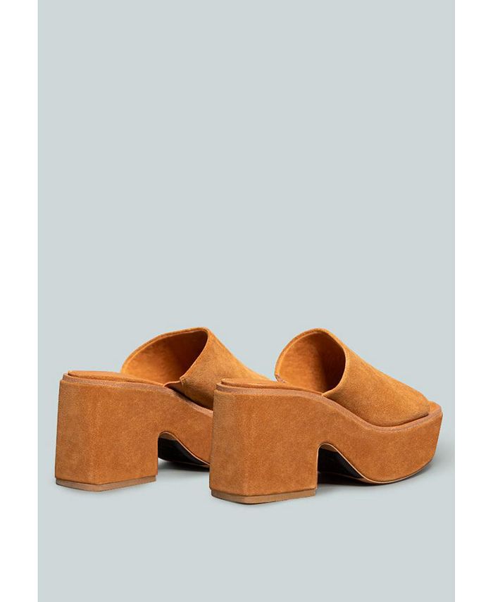 Rag & Co BARDOT Women Fine Suede Handcrafted Platform Slides - Macy's