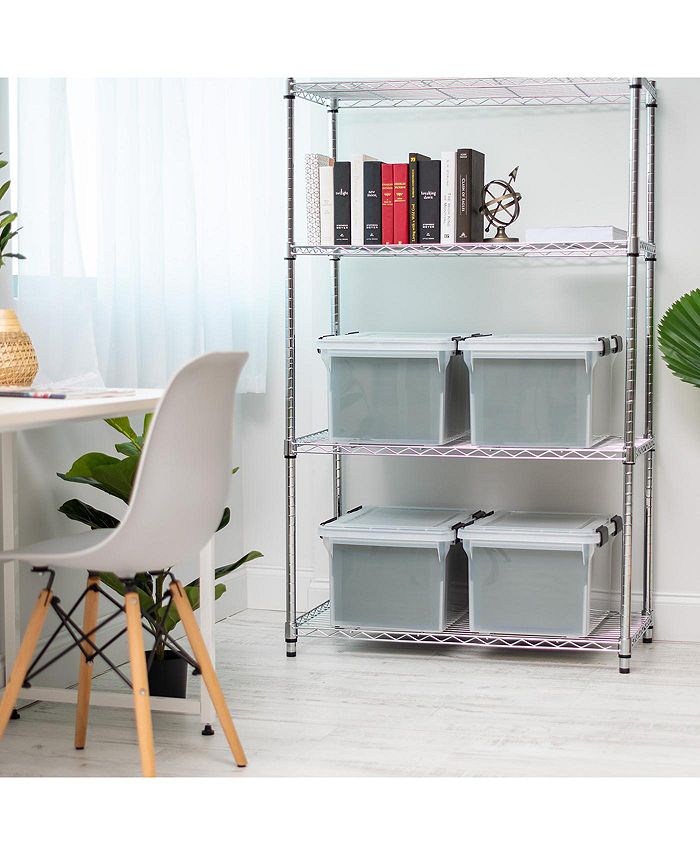 IRIS USA 4 Pack 32qt WEATHERPRO Airtight Plastic Storage Bin with Lid ...