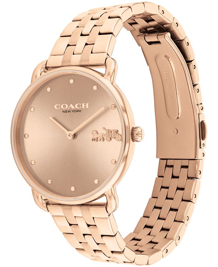 COACH Women's Elliot Rose Gold-Tone Stainless Steel Bracelet Watch 36mm ...