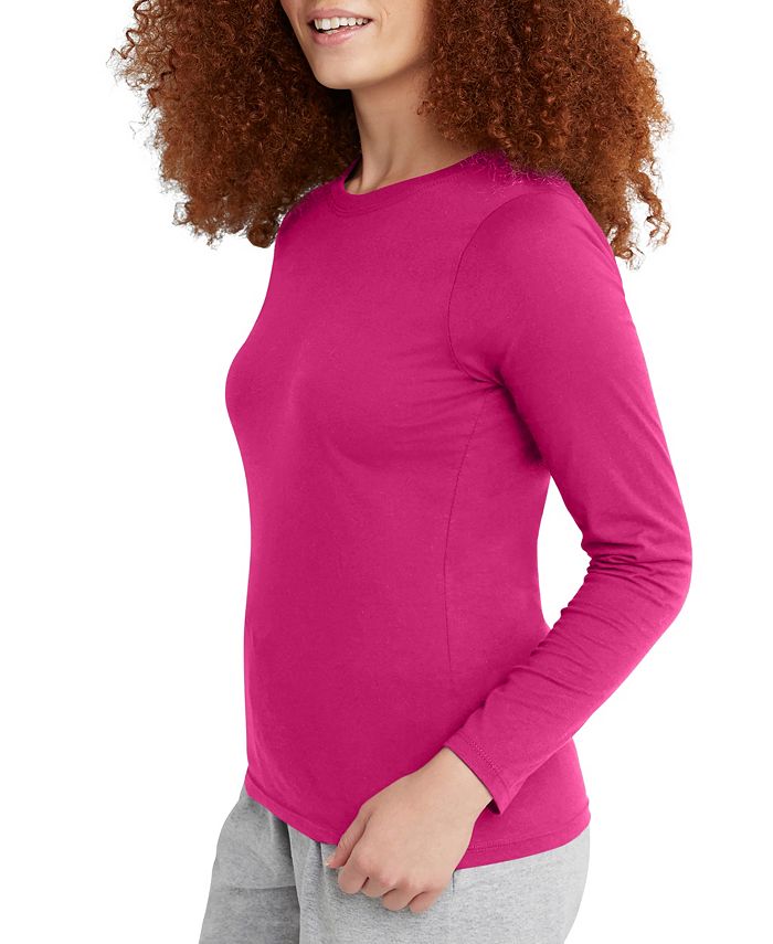 Hanes Women's Lightweight Long Sleeve T-shirt - Macy's