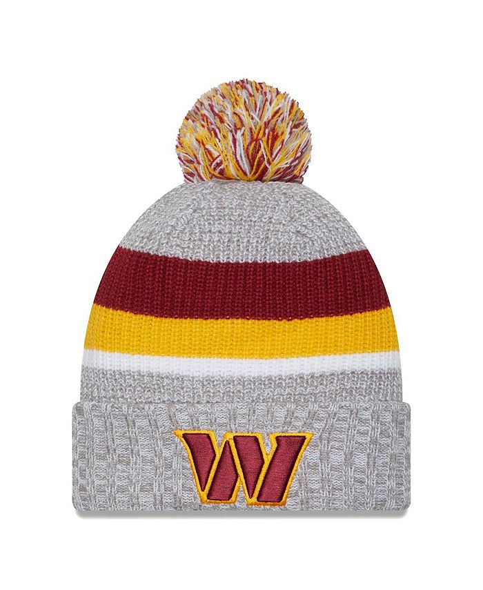 New Era Men's Heather Gray Washington Commanders Cuffed Knit Hat with ...