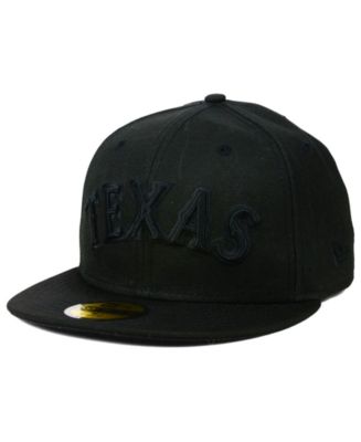New Era Texas Rangers Black on Black 59FIFTY Cap - Macy's