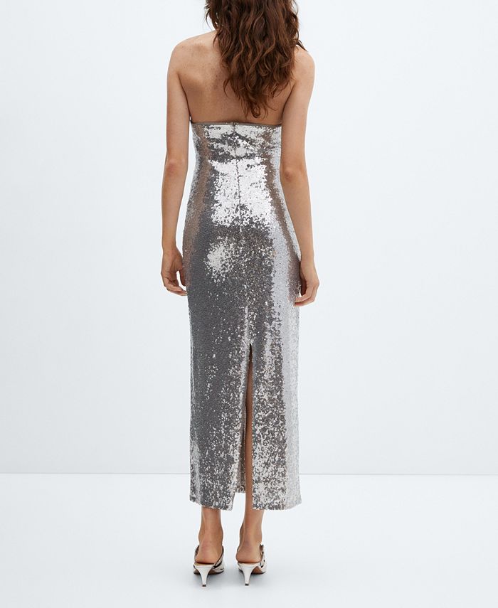 MANGO Women's Sequined Halter Neck Dress - Macy's