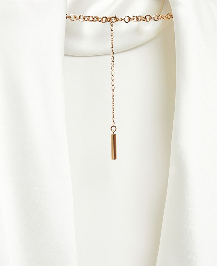 MANGO Women's Open Back Shoulder Pads Blouse - Macy's