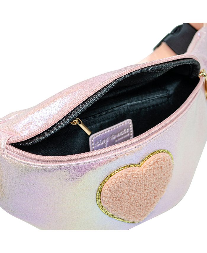 Tiny Treats + Zomi Gems Girl's Pink Shiny Heart Patch Sling Bag - Macy's