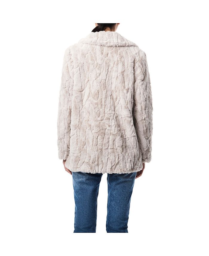 Bernardo Women's Textured Faux Fur Mid Length Jacket - Macy's