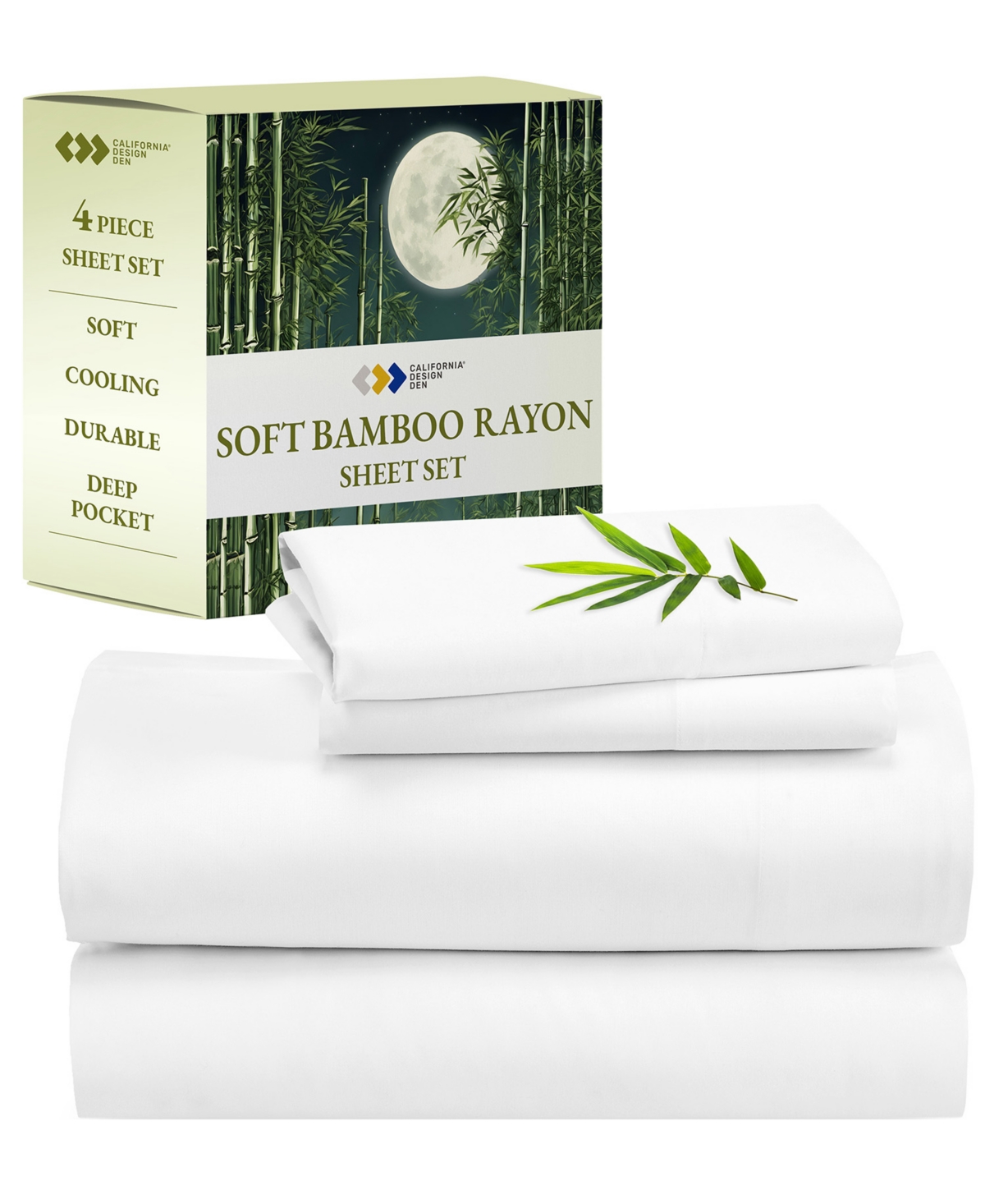 Click here for Full 4 Piece Rayon from Bamboo Deep Pocket Sheet S... prices