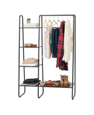 IRIS USA Clothes Rack with 4 Metal Shelves, Freestanding Clothing Racks ...