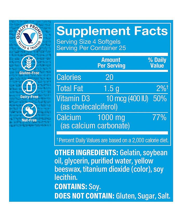 The Vitamin Shoppe Calcium 1000 Minis - Supports Healthy Bones & Teeth ...