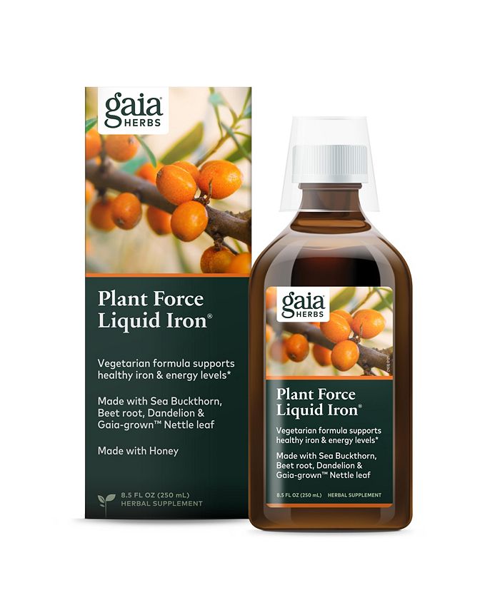 Gaia Herbs Plant Force Liquid Iron - Vegetarian Iron Supplement to Help ...