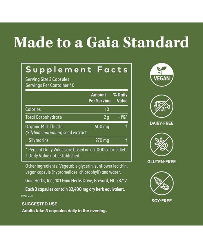 Gaia Herbs Milk Thistle Seed - Liver Supplement & Cleanse Support for ...