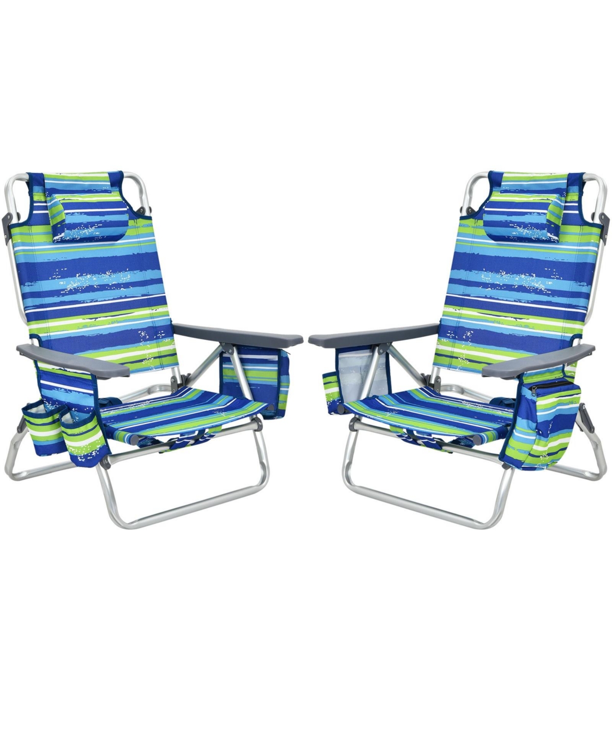 Click here for 2 Pieces Folding Backpack Beach Chair with Pillow... prices