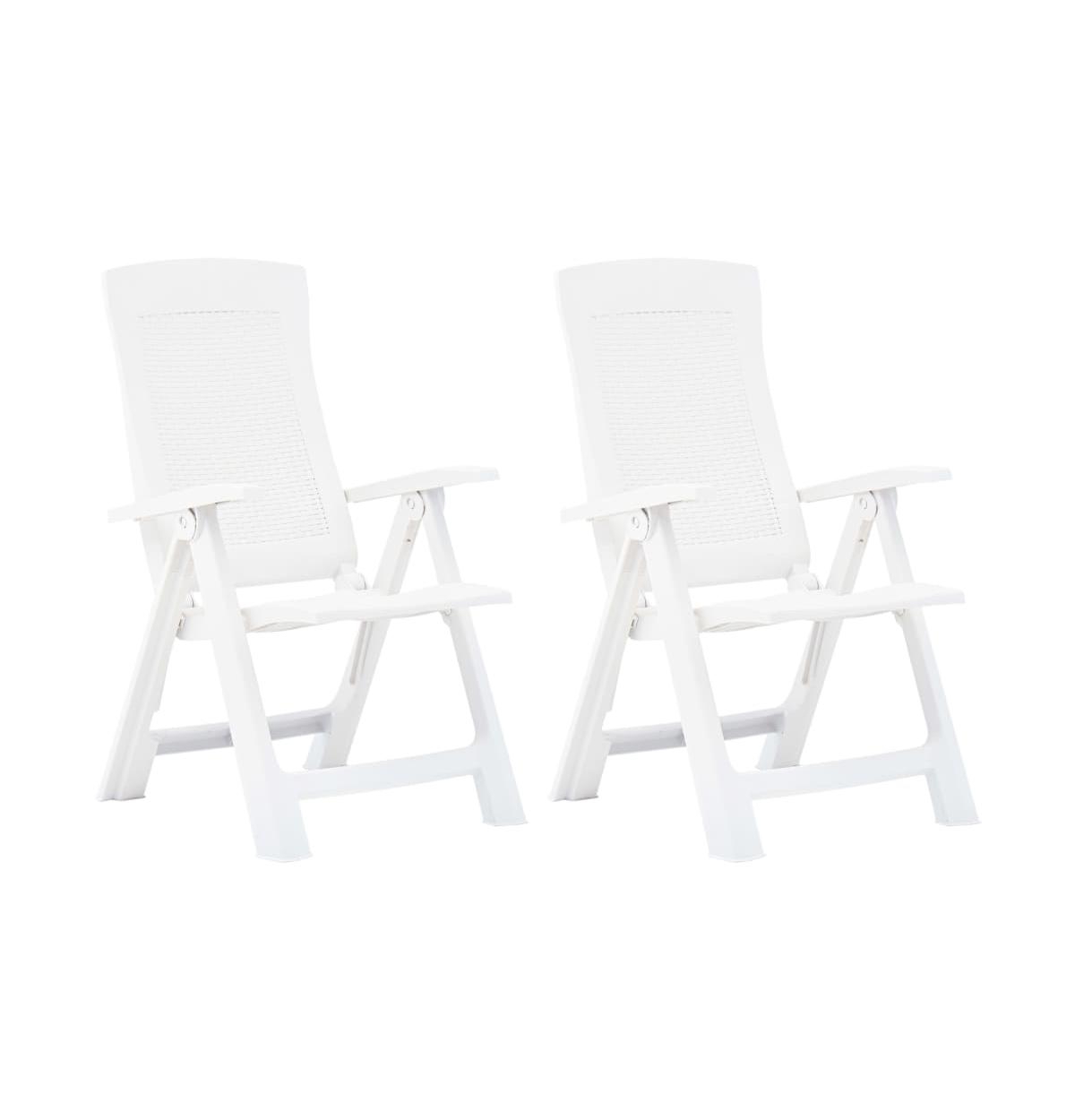 Click here for Patio Reclining Chairs 2 pcs Plastic White - White prices
