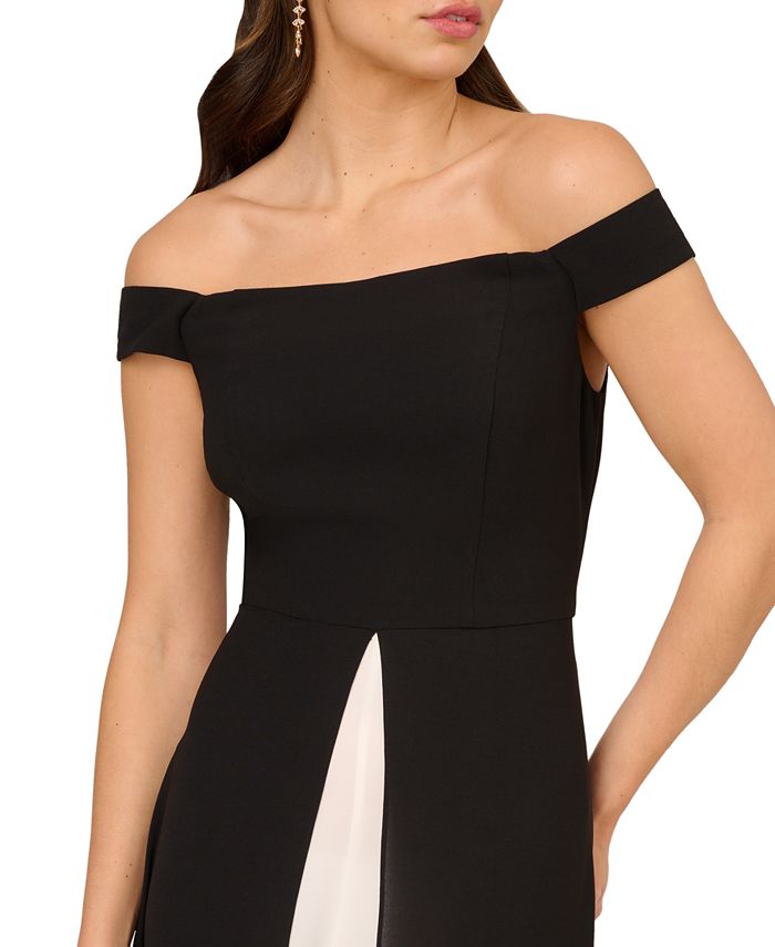 Adrianna Papell Women's Off-The-Shoulder Overlay Jumpsuit - Macy's