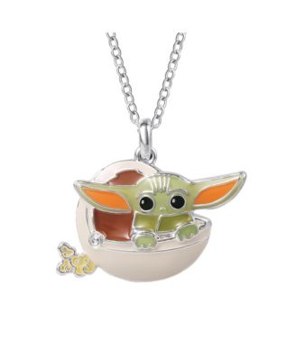 Disney Star Wars The Mandalorian Grogu Necklace, 16 + 2'' - Macy's