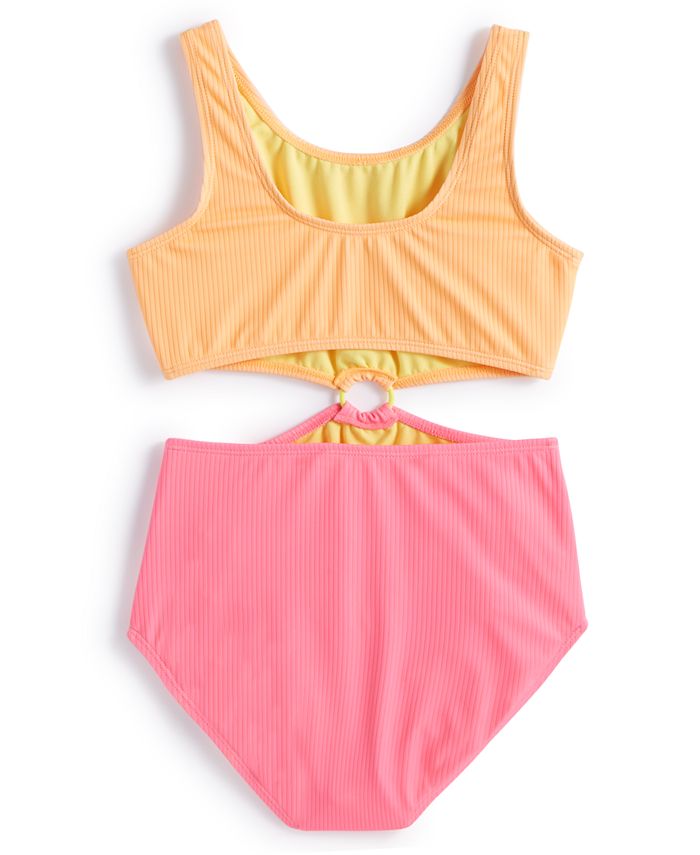 Breaking Waves Big Girls O-Ring Monokini One-Piece Swimsuit - Macy's